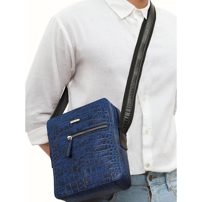 Buy Hidesign Men Casual Midnight Blue Cross Body Bag (M) Online