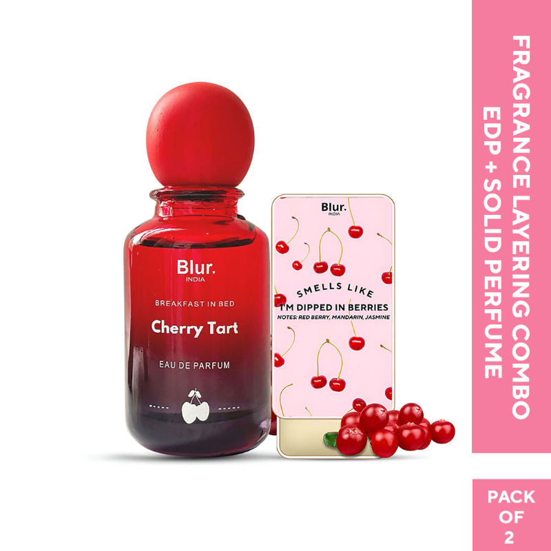Buy BLUR India Layering Combo Cherry Tart EDP + Dipped in Berries Solid ...