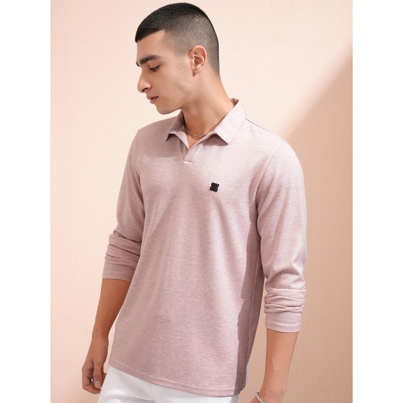 Buy HIGHLANDER Men Pink Solid Polo T-Shirt Online
