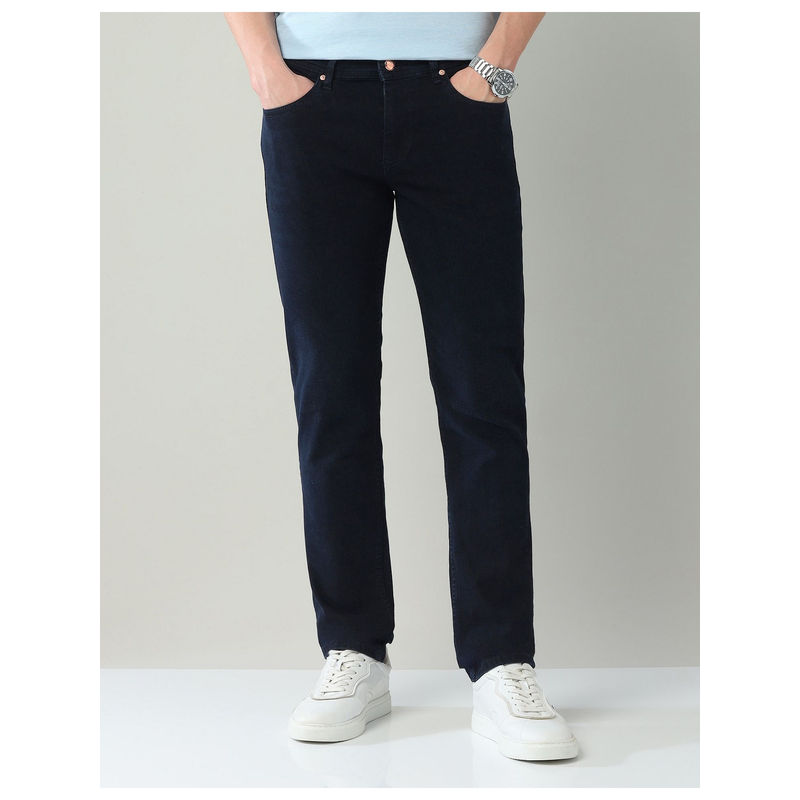 Buy AD By Arvind Slim Fit Dark Washed Jeans Navy Blue Online