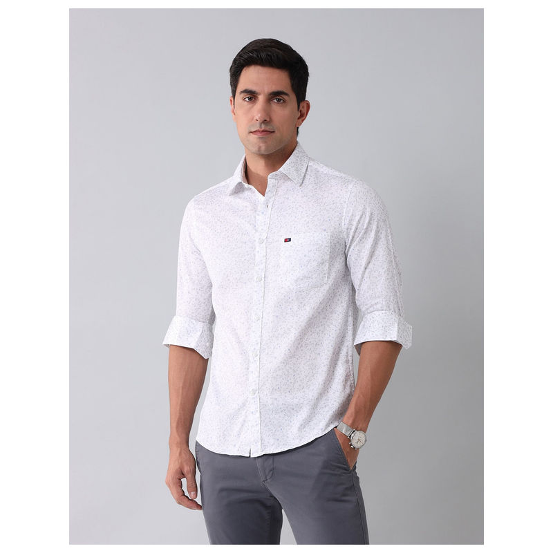 Buy AD By Arvind Modern Slim Fit Twill Shirt White Online