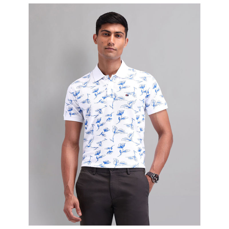 Buy AD By Arvind Modern Slim Fit Polo T-Shirt White Online