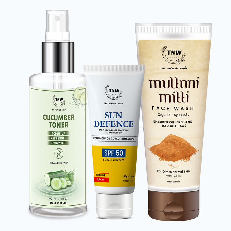 Buy TNW The Natural Wash Multani Mitti Face Wash Sun Defence Cream SPF ...