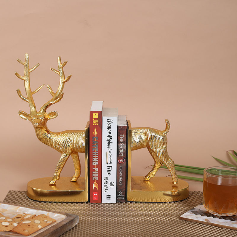 Buy Assemblage Gold Antler Deer Bookend Online