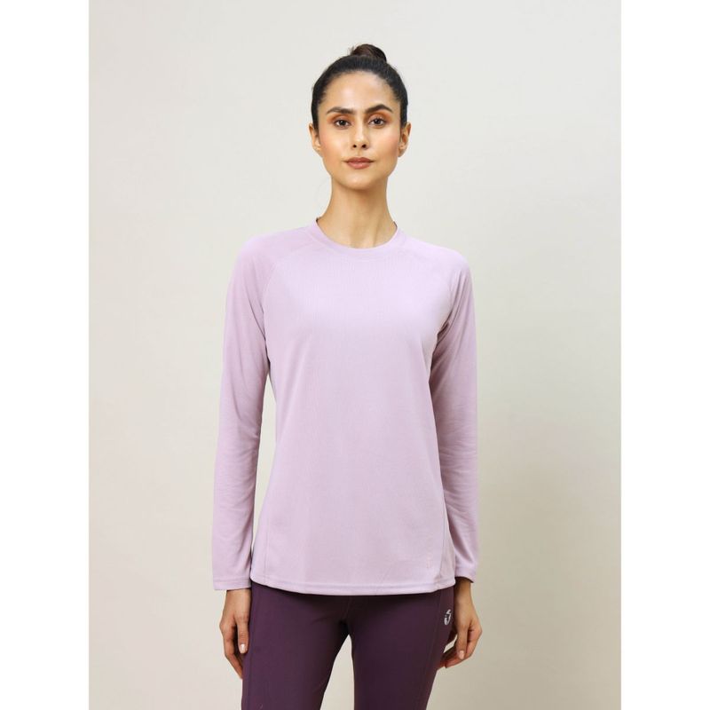 Buy Technosport Women Lavender Solid Slim Fit Round Neck Technocool Plus Sport T-Shirt Online