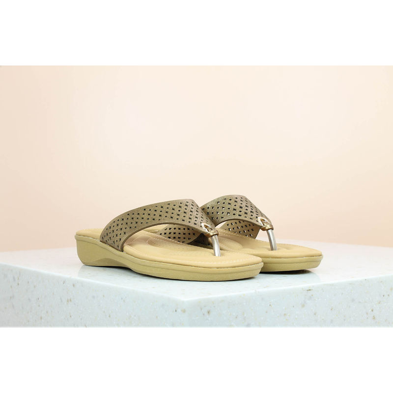 Buy Inc.5 Mid Heel Comfort Ant Gold Heels Online