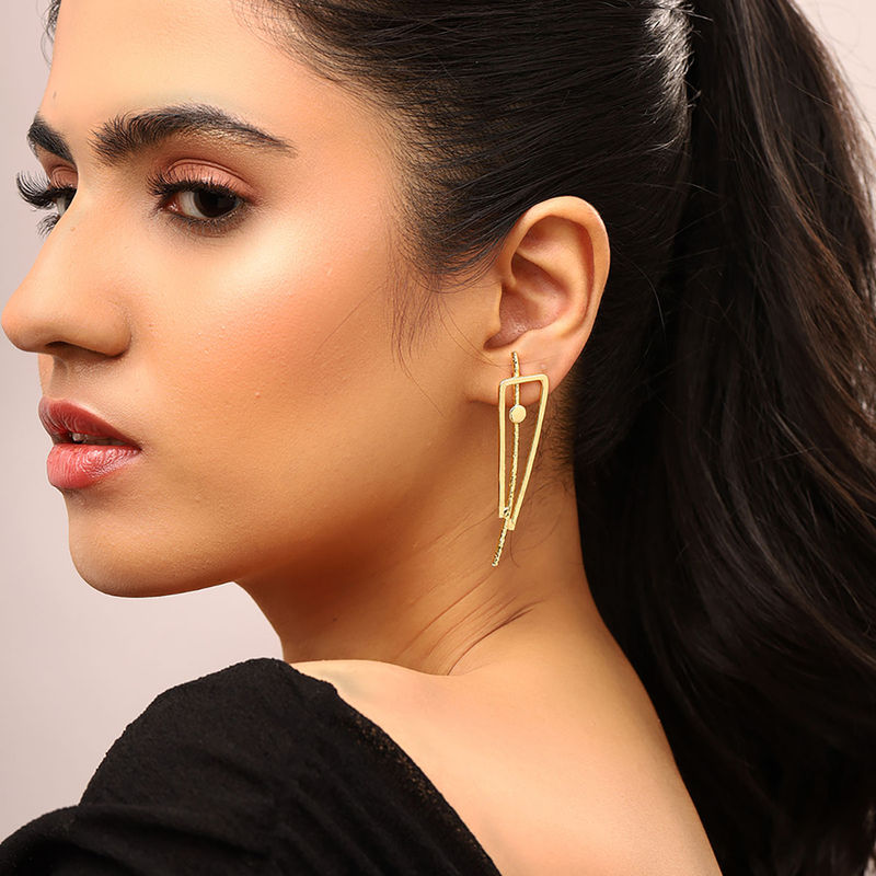Buy Priyaasi Stylish Gold Plated Contemporary Triangle Shape Earrings ...