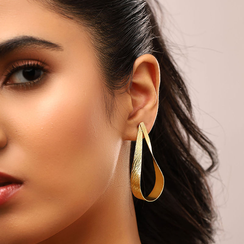 Buy Priyaasi Matte Plain Drop Shape Earrings Online