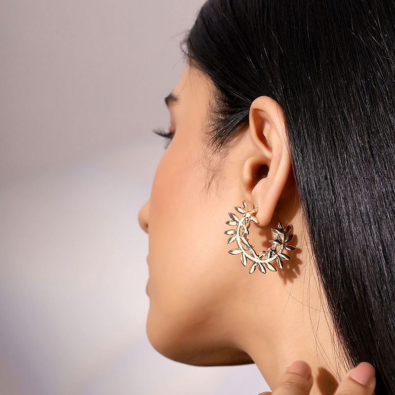 Buy Priyaasi Mini Flower Stylish Hoop Earrings Online