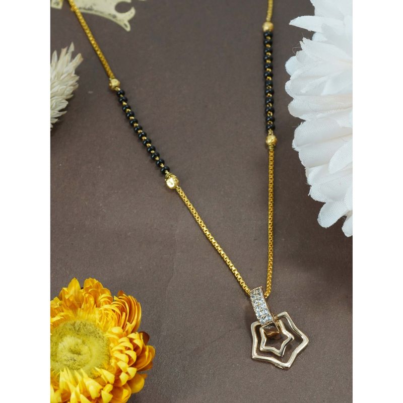 Buy GRIIHAM Gold Plating Black Bead Mangalsutra Mangalya Chain 18 ...