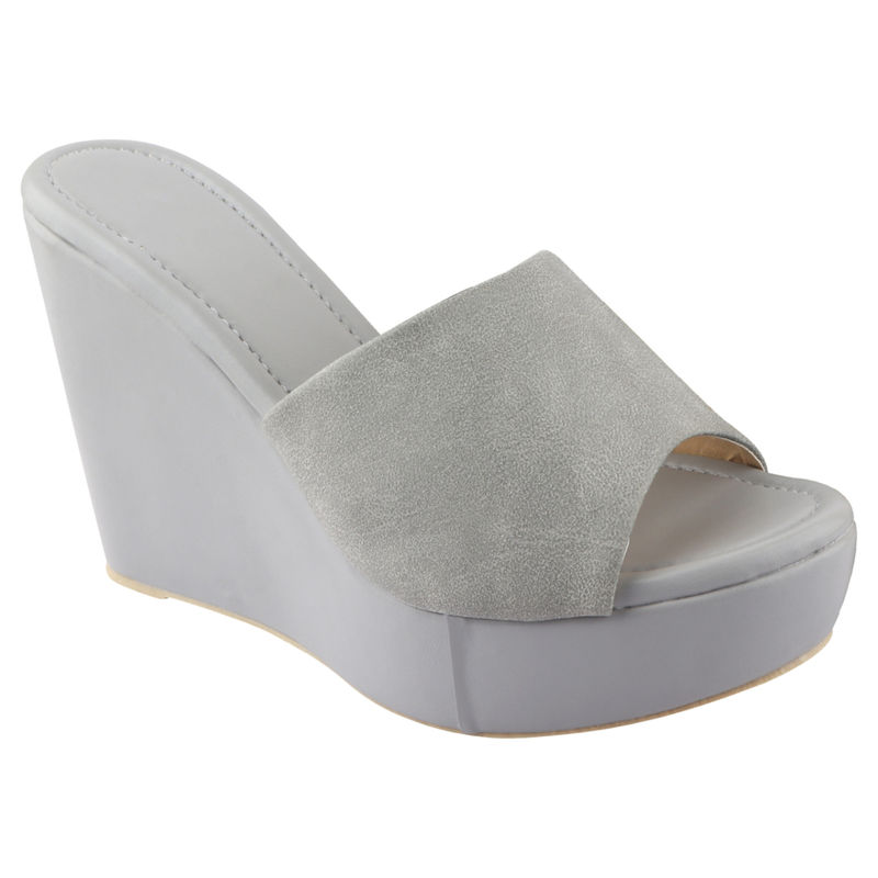 Buy Shoetopia Womens Grey Solid Wedges Heels Online