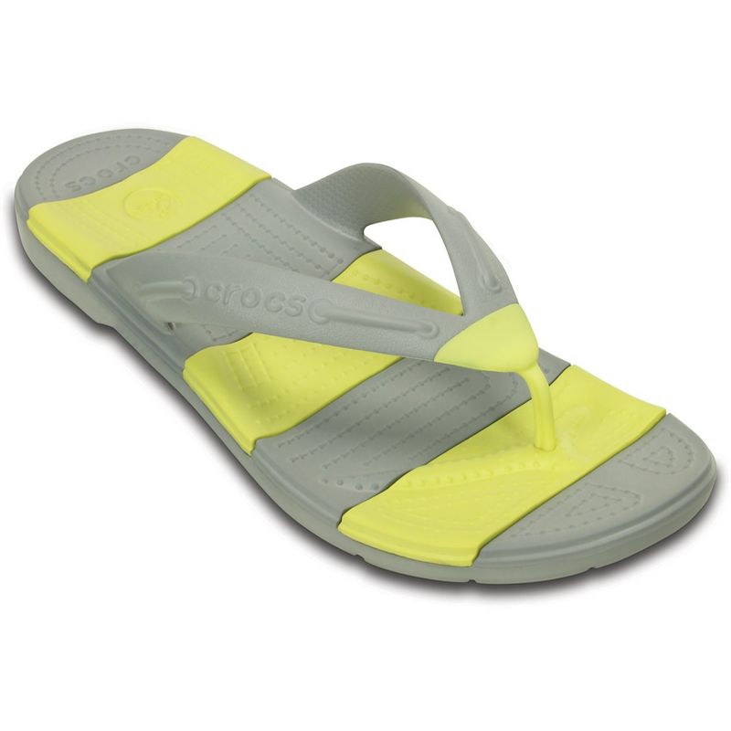 Crocs Beach Line Grey Unisex Adults Striped Flipflops: Buy Crocs Beach ...