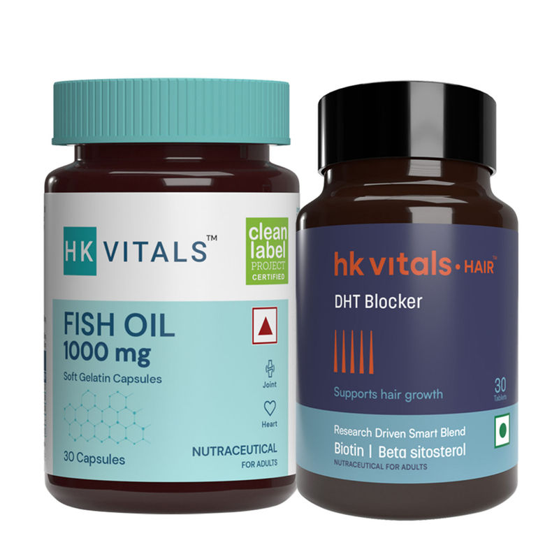 Buy HealthKart Hk Vitals Fish Oil Capsules 1000mg Omega 3 & DHT Blocker ...
