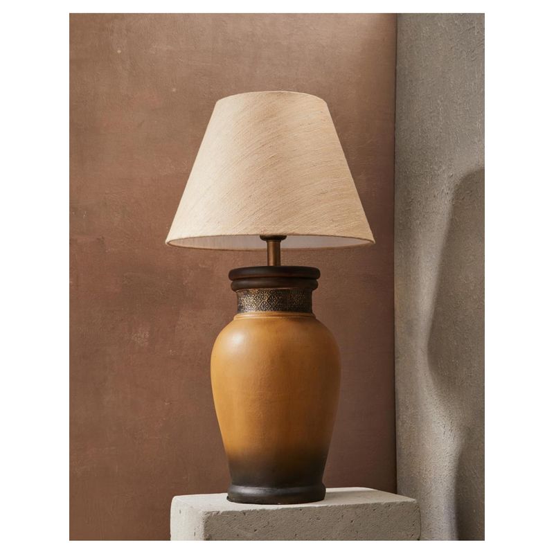 Buy Fabindia Yellow Nargis Ceramic Table Lamp Without Shade Online