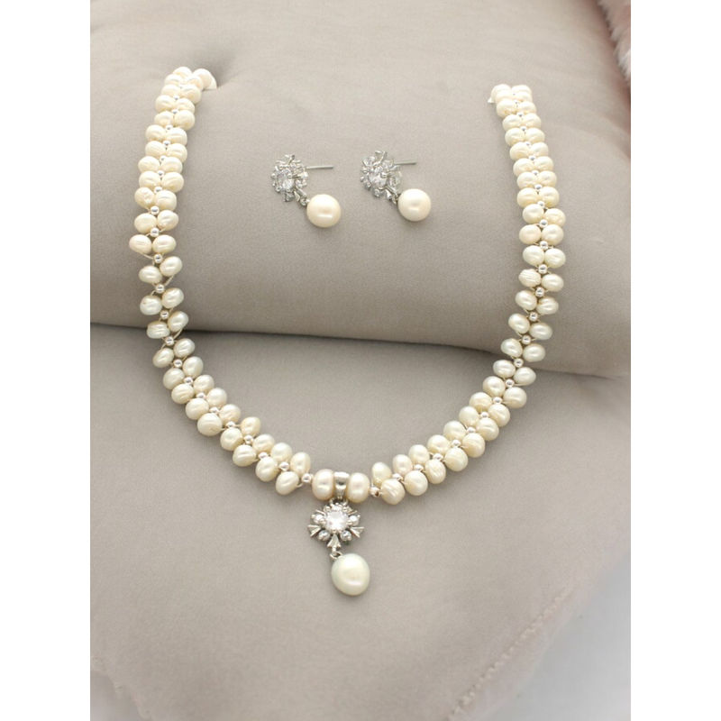 Buy Sri Jagdamba Pearls Alluring Pearl Jewellery Set Online
