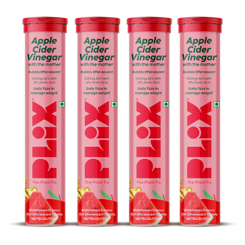 Buy Plix Apple Cider Vinegar Effervescent Tablets with Vitamin B6 & B12 ...