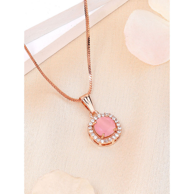 Buy Estele Rose Gold Plated Cz Mint Pink Crystal Ornamented Gehenna ...