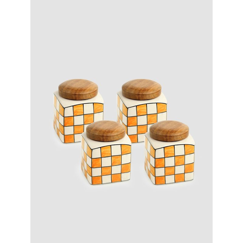 Buy ExclusiveLane Shatranj Checkered Handpainted Ceramic Jar ...