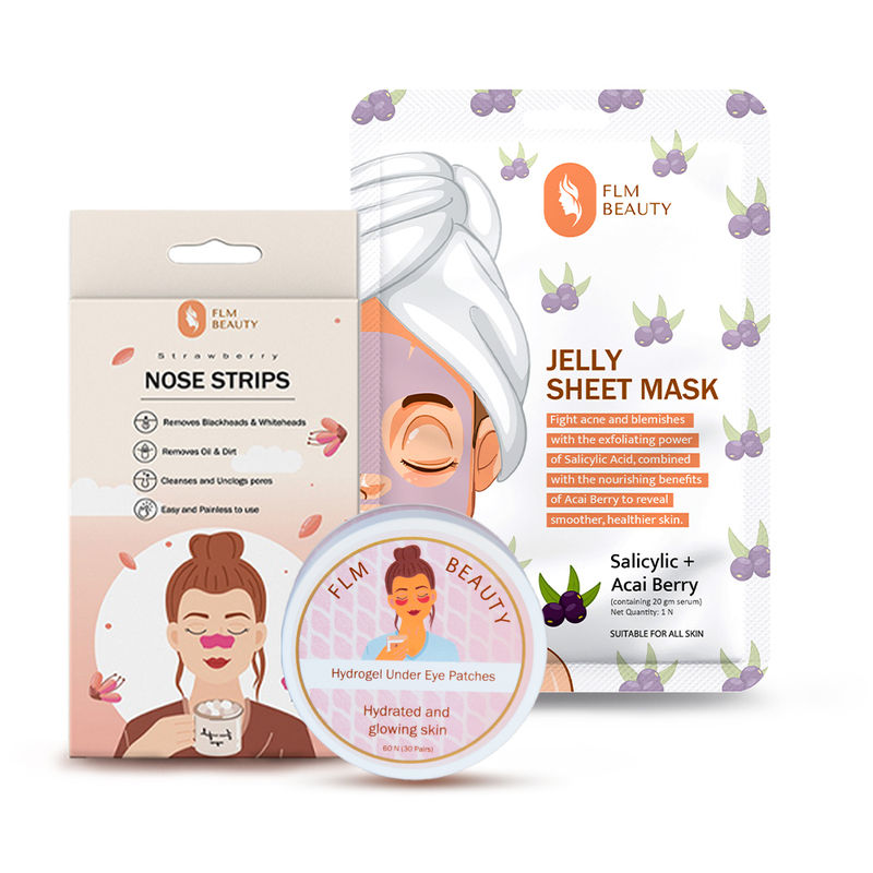 Buy FLM Beauty Hydrogel Under Eye Patches, Nose Strips And Jelly Sheet ...