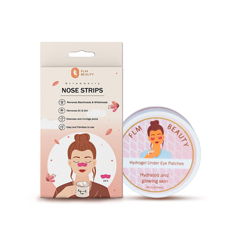 Buy FLM Beauty Hydrogel Under Eye Patches And Nose Strips - Pack of 2 ...