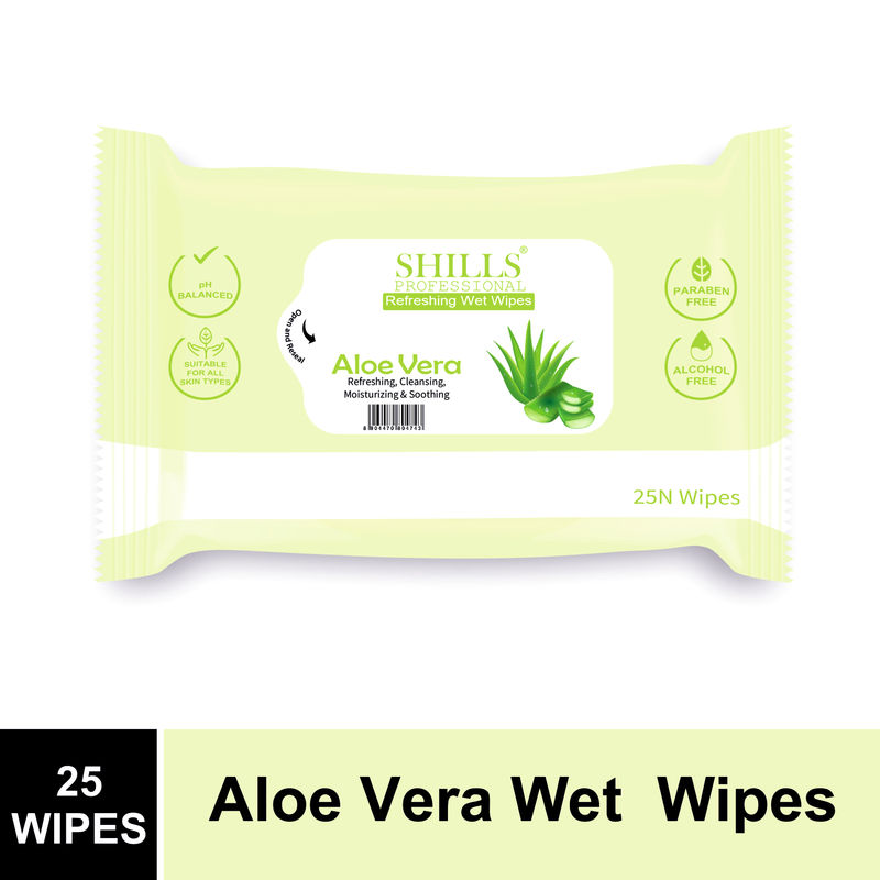 Buy Shills Professional Refreshing Wet Wipes - Aloe Vera Online