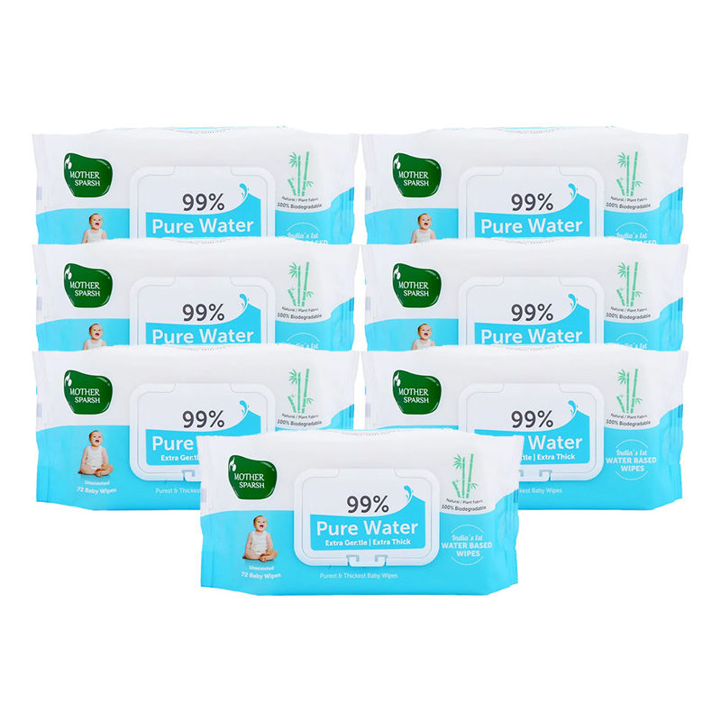 Buy Mother Sparsh 99% Pure Water Baby Wipes - Pack Of 8 Online