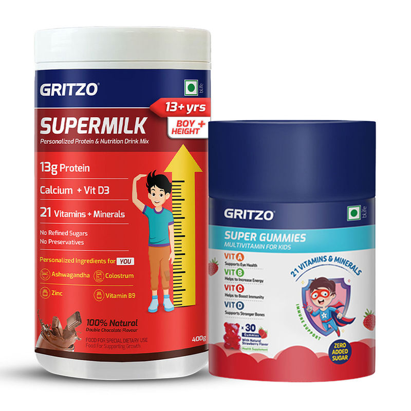 Buy Gritzo SuperMilk Height Personalized Protein And Nutrition Drink ...