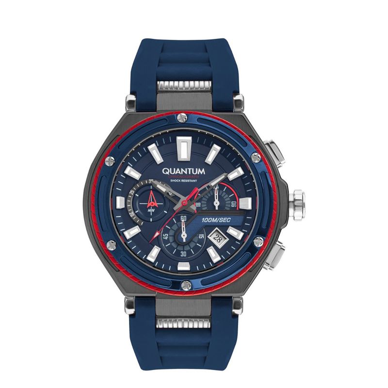 Buy Quantum Hunter Chronograph Blue Round Dial Mens Watch - Hng1010.099 ...