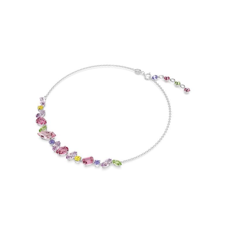 Buy SWAROVSKI Gema Necklace, Mixed Cuts, Multicolored, Rhodium Plated ...