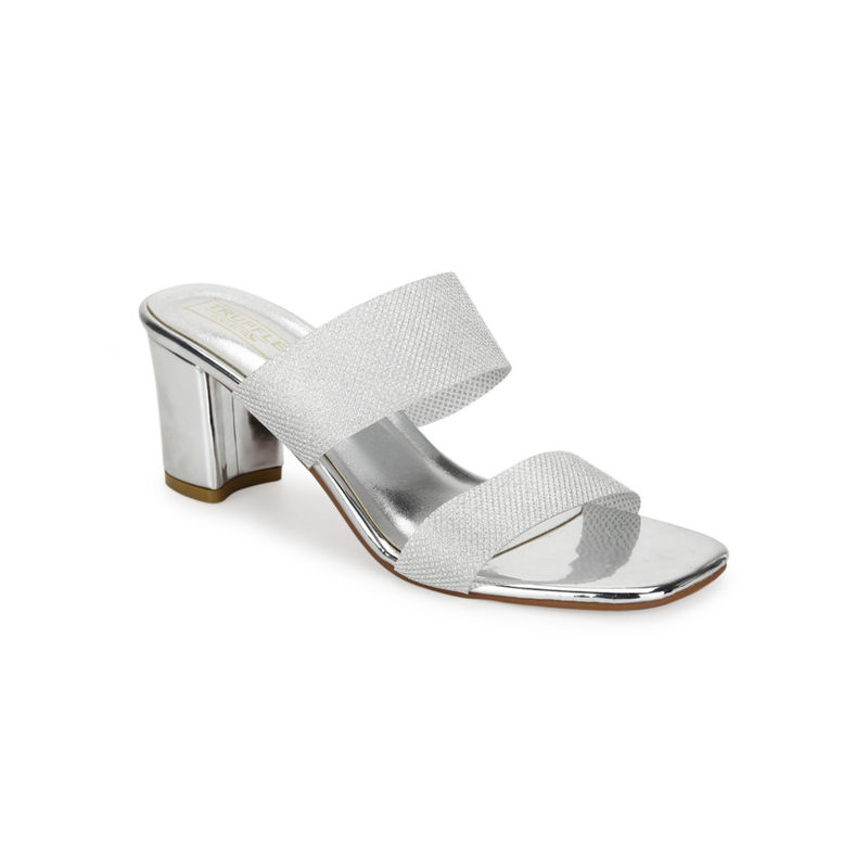Buy Truffle Collection Silver Embellished Heels Online