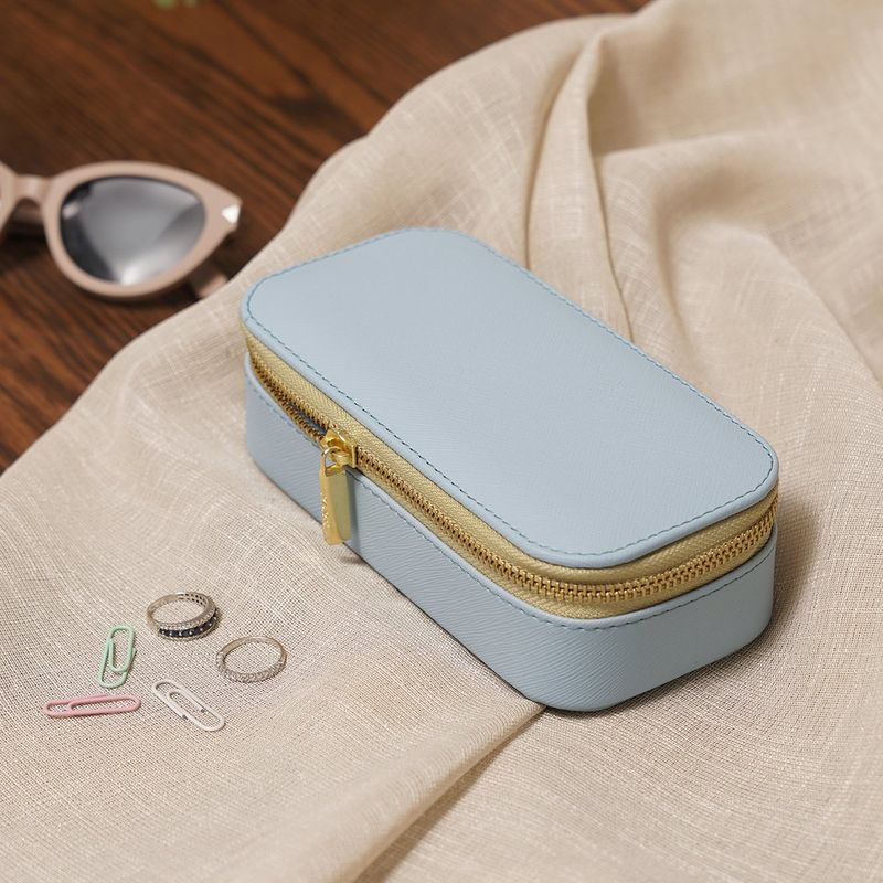 Buy Pure Home + Living Blue Rectangle Faux Leather Travel Jewellery Box ...