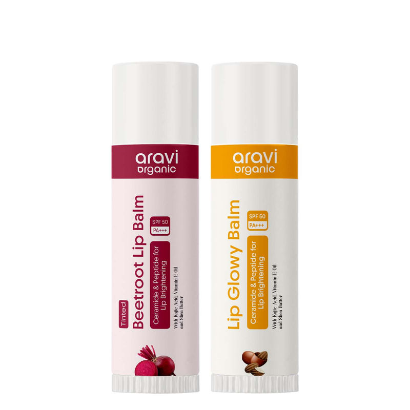 Buy Aravi Organic Tinted & Non-Tinted Lip Balm Combo With SPF 50+++ For ...