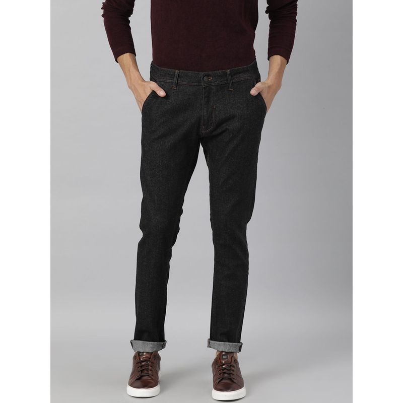 Buy RARE RABBIT Shooters Black Denim Pant Online