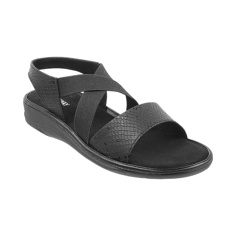 Buy Walkway Black Animal Print Sandals Online