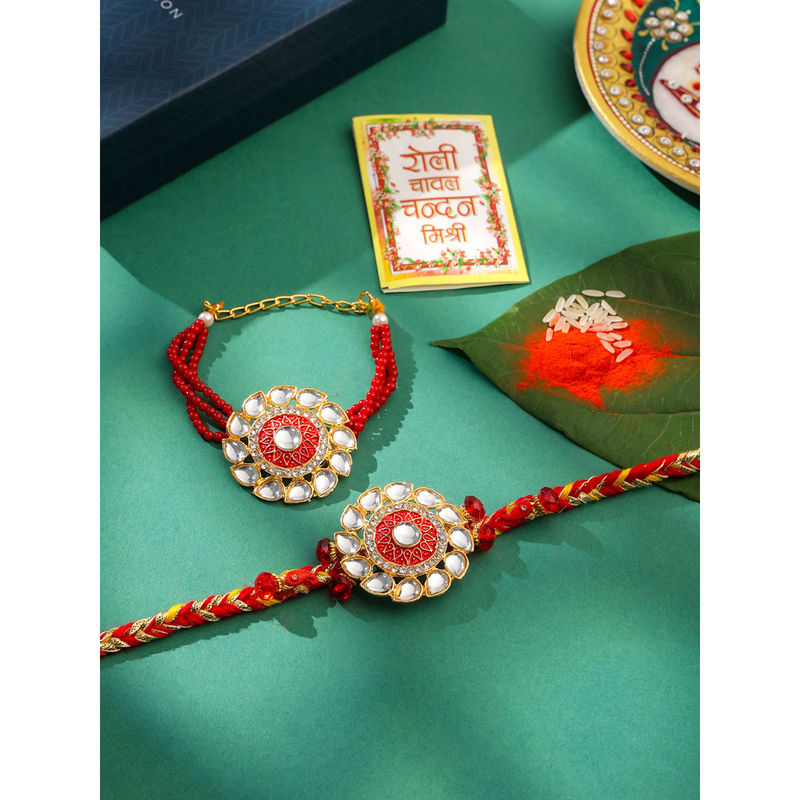 Buy NVR Red Thread Rakhi and Lumba Online