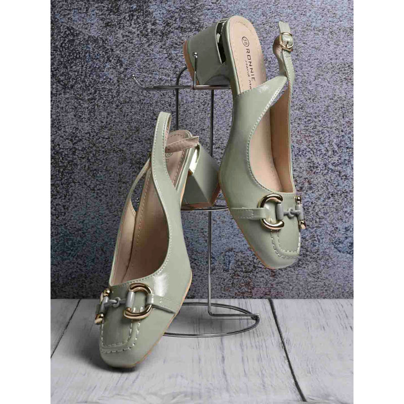 Buy Ronnie Grey Women Sea Green Solid Pumps Online