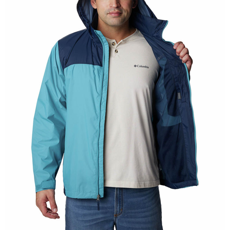 Buy Columbia Mens Blue Gennaker Lake Full Sleeve Trekking Hiking Rain ...