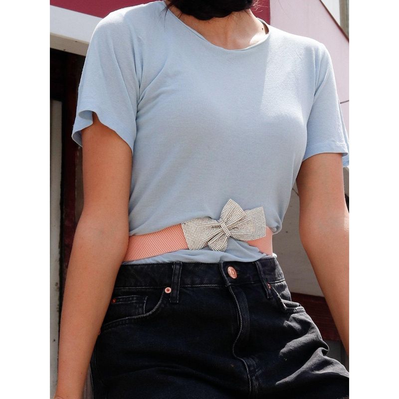 Buy Odette Peach Belt With Silver Stone Bow Online