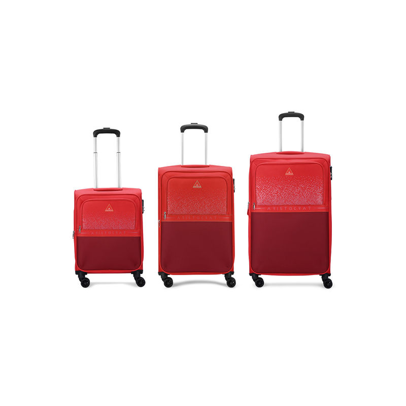 Buy Aristocrat Drift Red Combination Lock Soft Trolley Bags (Set of 3 ...