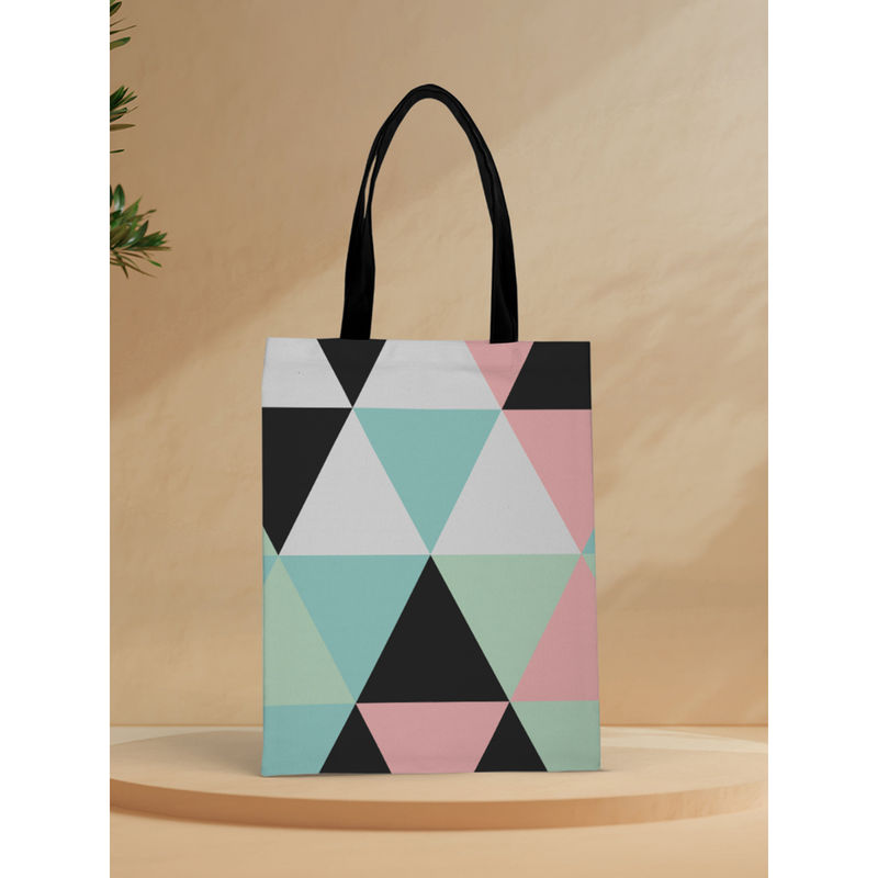 Buy Crazy Corner Triangles Design Printed Tote Bag Online