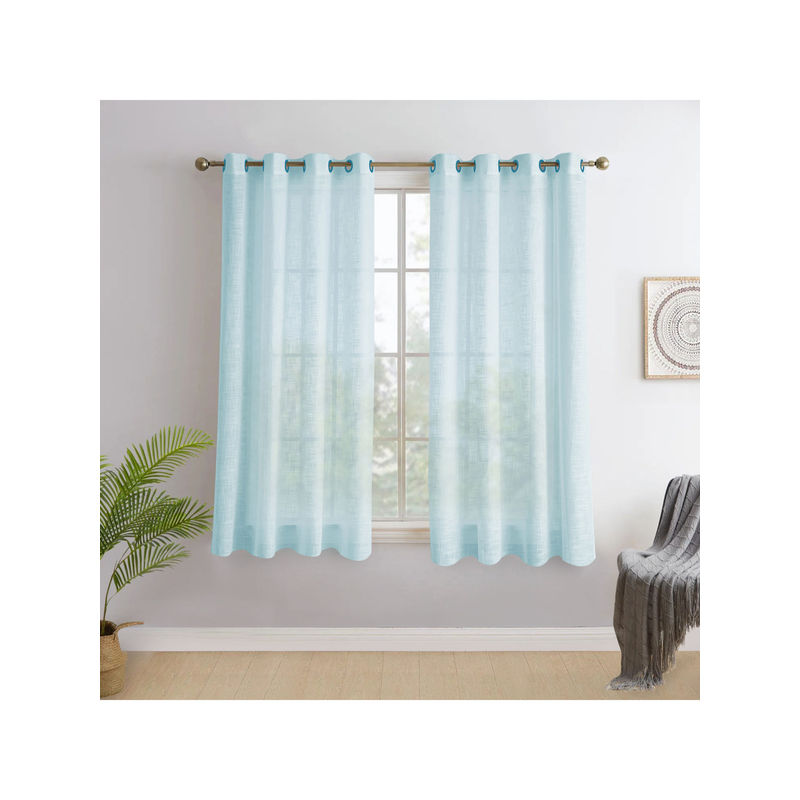 Buy Story@Home Serene Sky Blue Solid Window Curtain Online