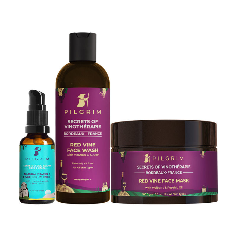 Buy Pilgrim Premium Anti-Ageing & Skin Brightening Face Care Combo Online