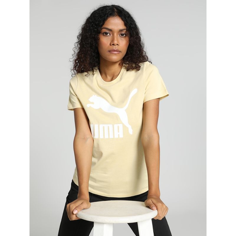 Buy Puma Classic Logo Women Beige T Shirt Online