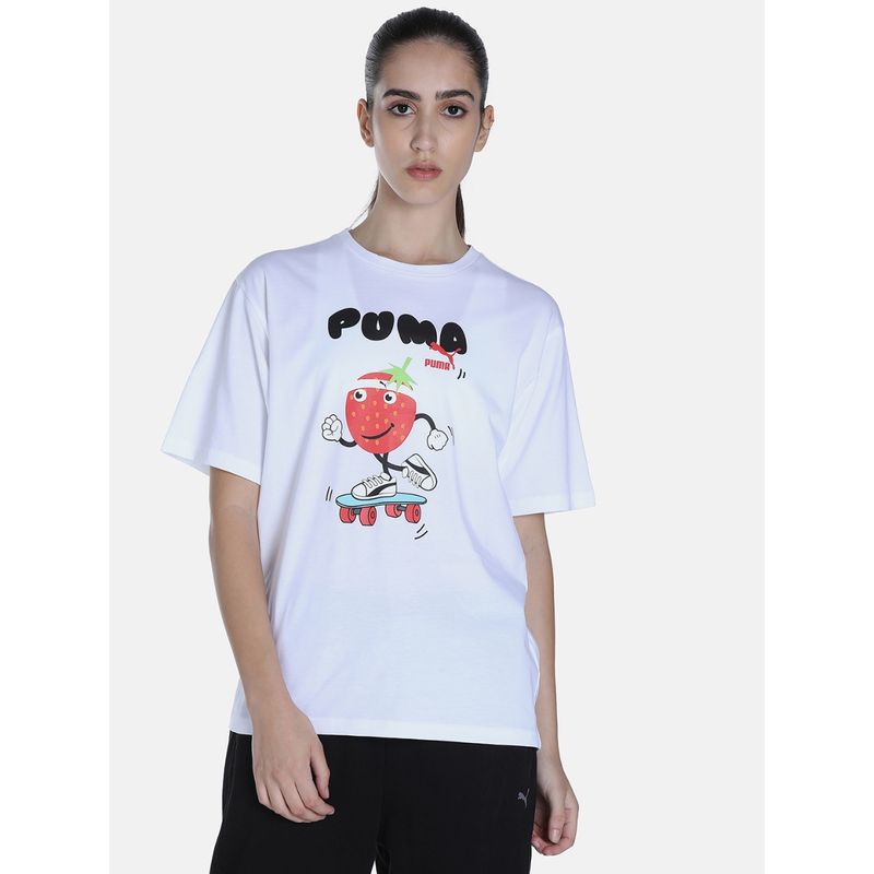 Buy Puma Food Graphic Women White T Shirt Online