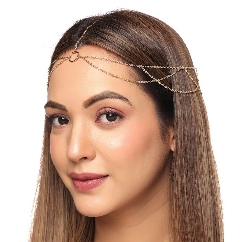 Buy Yellow Chimes Gold Plated Multi Layer Head Chain Online
