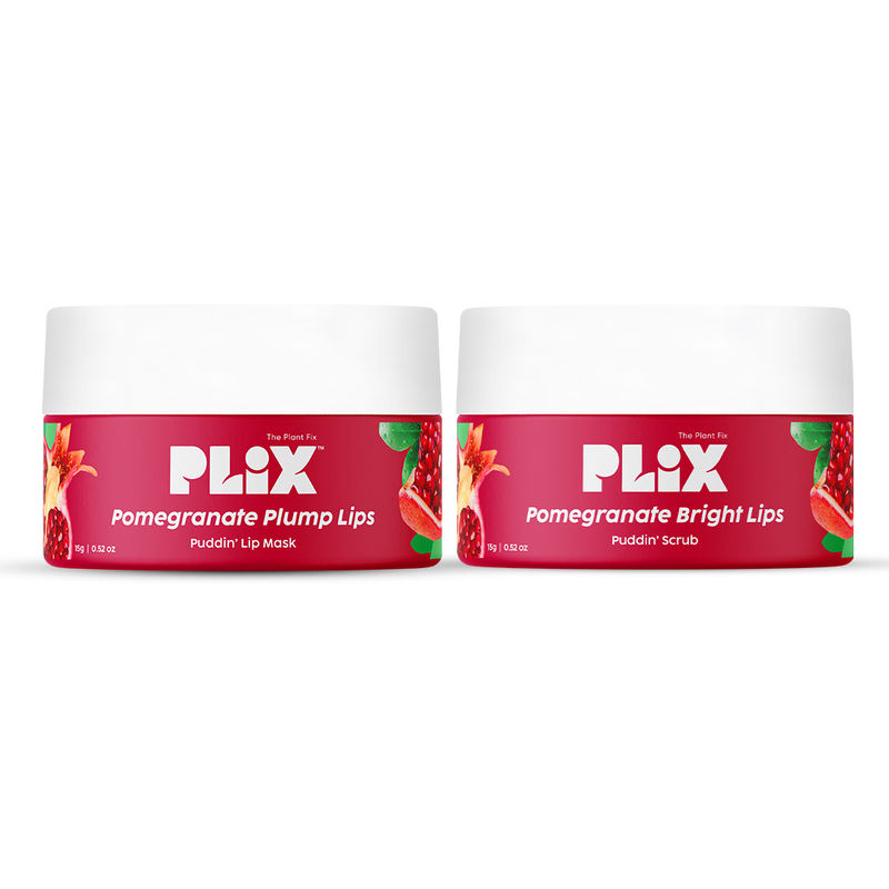 Buy Plix Pomegranate Plump Puddin Lip Mask & Bright Lips Scrub Combo Online