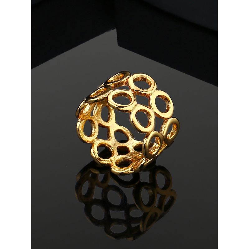 Buy Estele Gold Plated Mesh Designer Finger Ring For Girls & Women Online