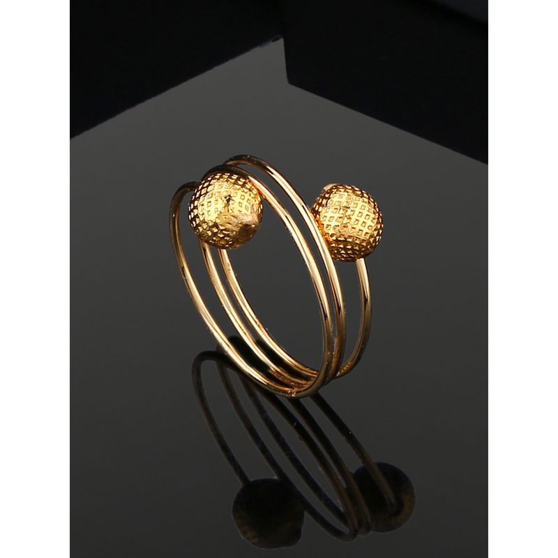 Buy Estele Gold Plated Twisted Loop Finger Ring For Girls & Women Online
