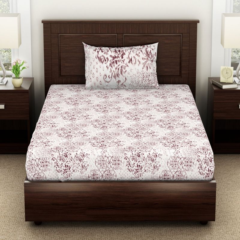 Buy SPACES Evoke 100% Cotton Bedsheet Port Online