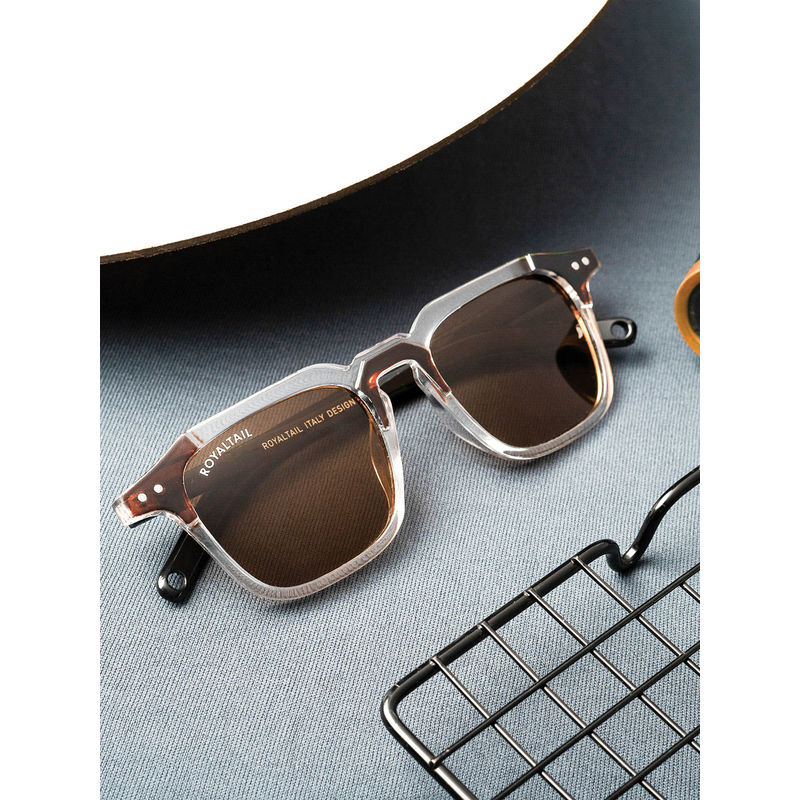 Buy ROYALTAIL Unisex Brown Glass and Black Frame Square Kingsman-05 ...